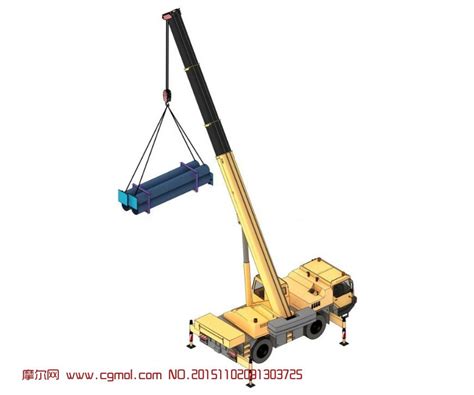 汽车吊3d模型吊装打包件机械工具模型下载 摩尔网cgmol