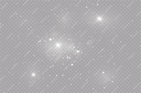 하얀 마법의 먼지 입자 빛나는 빛 입자크리스마스 반짝이 입자 조명 효과 프리미엄 벡터