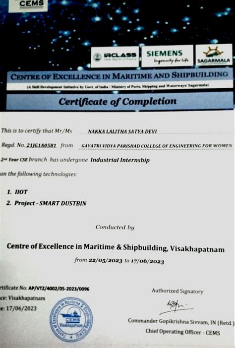 Nakka Lalitha Satya Devi On Linkedin Internship Maritime Shipbuilding Professionalgrowth