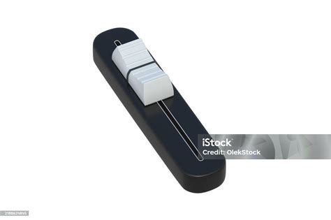 흰색 배경에 격리된 검은색 슬라이더 스위처 오디오 페더 사운드 믹서 컨트롤러 3d 렌더링 3차원 형태에 대한 스톡 사진 및 기타 이미지 Istock