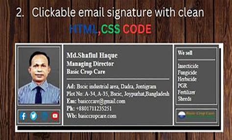 Clickable Email Signature With Clean Htmlcss Code Freelancer