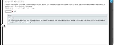 Answered Equivalent Units Of Conversion Costs… Bartleby