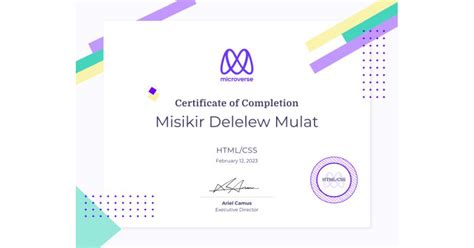 Misikir Delelew On Linkedin Microverse Htmlcss Module • Misikir