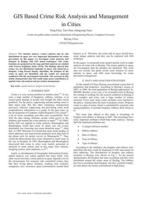 Pdf Gis Based Crime Risk Analysis And Management In Cities