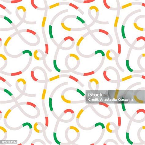밝고 다채로운 추상 구불구불한 구불구불한 인쇄 연속 선 낙서 나선형 및 물결 모양의 선의 매끄러운 패턴 0명에 대한 스톡 벡터 아트 및 기타 이미지 Istock