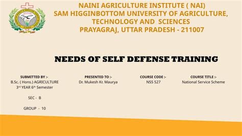 Needs Of Self Defense Training By Devansh Singh Ppt