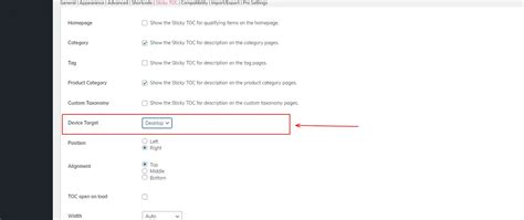 How To Target Sticky Toc On Specific Device “mobile” Or “desktop