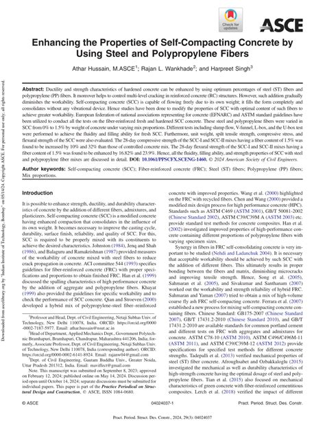 Pdf Enhancing The Properties Of Self Compacting Concrete By Using Steel And Polypropylene Fibers