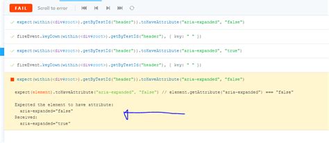 Bug Error While Navigating Through A Failing Interaction Test Using Jest Dom Helpers · Issue