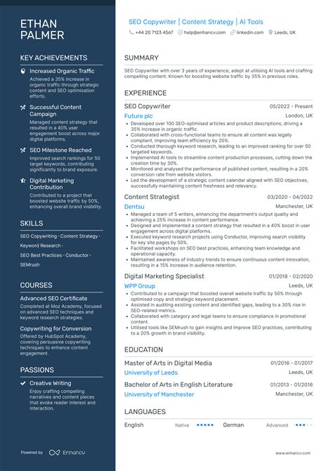 Copywriter Cv Examples And Guide For 2025