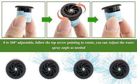 16pcs Variable Arc Nozzle Replacement Pop Up Sprinkler