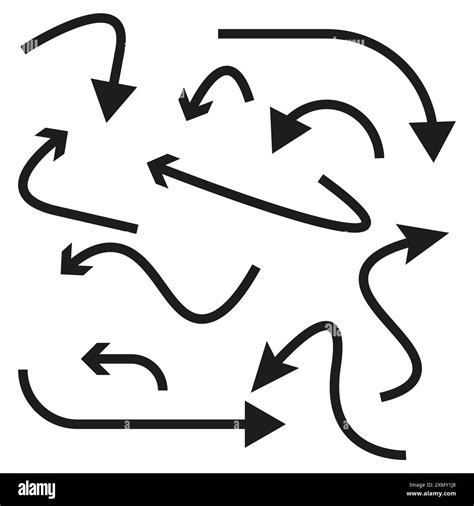 Arrow Vector Icons Curved Directional Symbols Black Arrow Elements