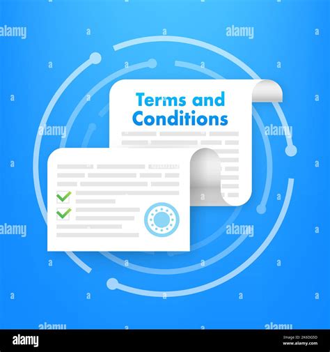 Terms And Conditions Protecting Personal Data Document Paper Contract Vector Stock
