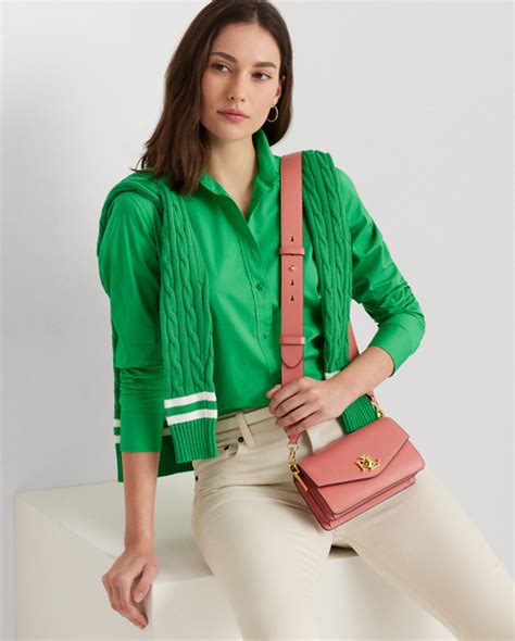 Lauren Ralph Lauren Leather Small Tayler Crossbody Bag In Tan Endource