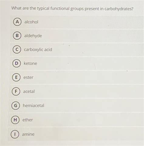 What Are The Typical Functional Groups Present In Chegg Com