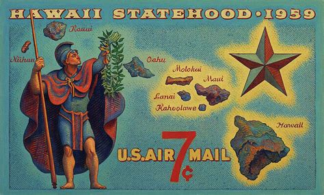 Hawaii Statehood 1959 Stamp Mixed Media By Retro Movie Art Fine Art