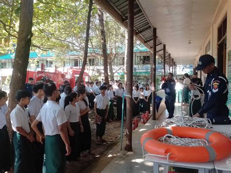 သရက်ချောင်းမြို့နယ်တွင် စာသင်ကျောင်းအခြေပြု မီးဘေးနှင့် သဘာဝဘေးအန္တရာယ