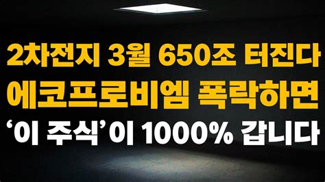 주식 2차전지 3월 650조 터진다 에코프로비엠 폭락하면 이 주식이 1000 갑니다 Posco홀딩스 엘앤에프 에코