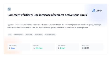 Comment Vérifier Si Une Interface Réseau Est Active Sous Linux Labex