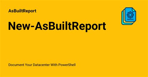 New Asbuiltreport Asbuiltreport