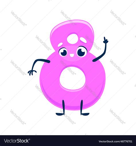 Cartoon Cute Funny Eight Number Character Vector Image