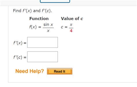 Solved Find F X And F C Function Value Of C Chegg Com