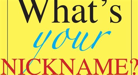 Hypocorism Whats In A Name And Nickname Epa