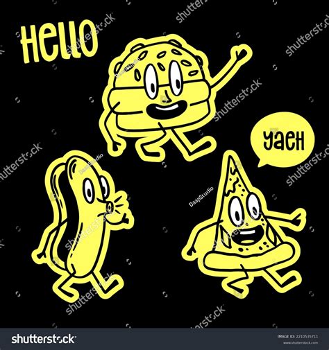 Cartoon Character Doodle Brain Glasses Hand Stock Vector Royalty Free
