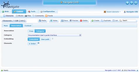 navigate cms documentation user s guide interface