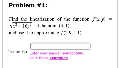 Solved Problem 1find The Linearization Of The Function