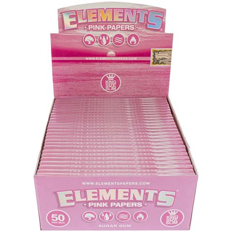 Elements Pink King Size Slim Rolling Papers Pink Papers Waterbeds N