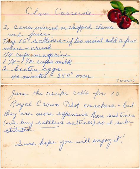 Clam Casserole Yesterdish