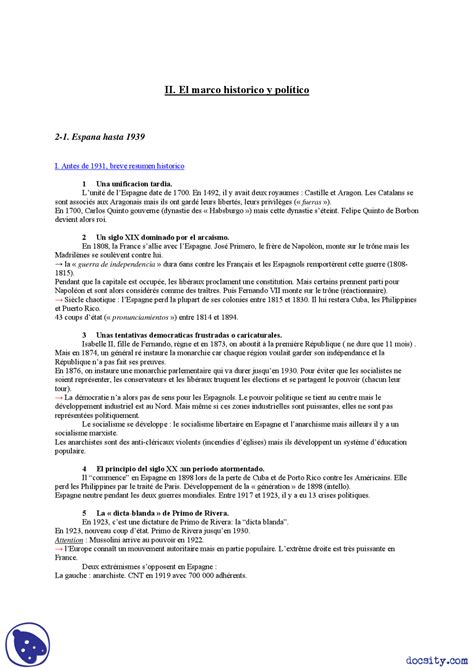 Notes Sur La Civilisation Espagnole 2° Partie Notes Langages De Programmation Docsity