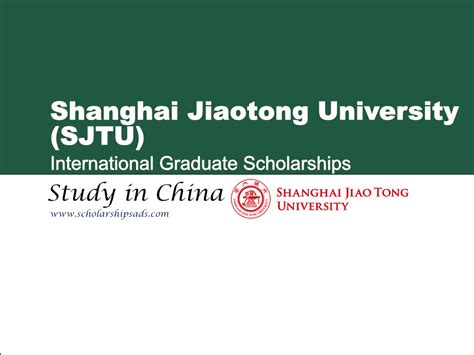 Shanghai Jiao Tong University Sjtu International Graduate Scholarships 2024 In China