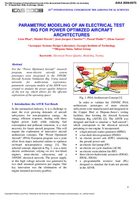 pdf parametric modeling of an electrical test rig for power optimized