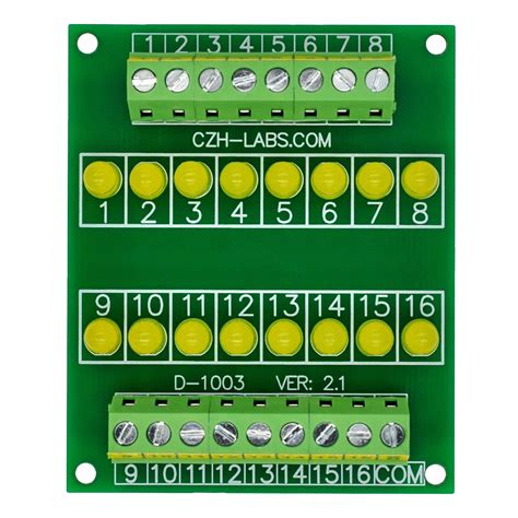 16 Leds Indicator Light Board Yellow Support 5~50vdc Common Positive
