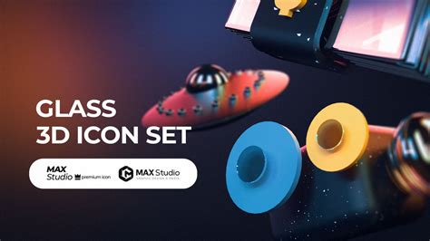 مجموعه آیکون های سه بعدی استودیو مکث