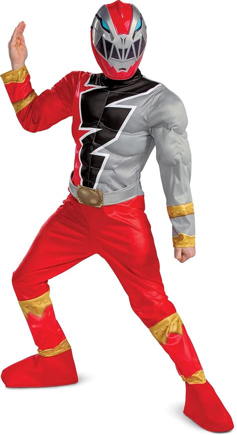 Disfraz De Ranger Rojo Para Niños Disfraz Oficial De Lujo Dino Fury