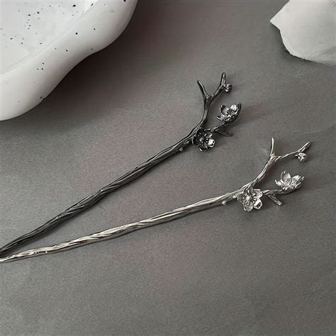 1pcs 꽃 꽃 머리 핀 우아한 머리 롤빵 장식 스틱 머리 젓가락 여자를위한 우아한 헤어 액세서리 여자 Flower Hair