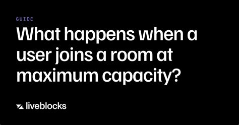 What Happens When A User Joins A Room At Maximum Capacity Liveblocks