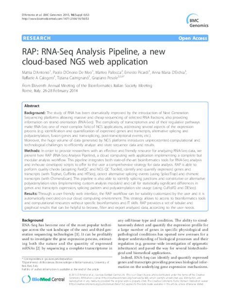 Pdf Rap Rna Seq Analysis Pipeline A New Cloud Based Ngs Web Application