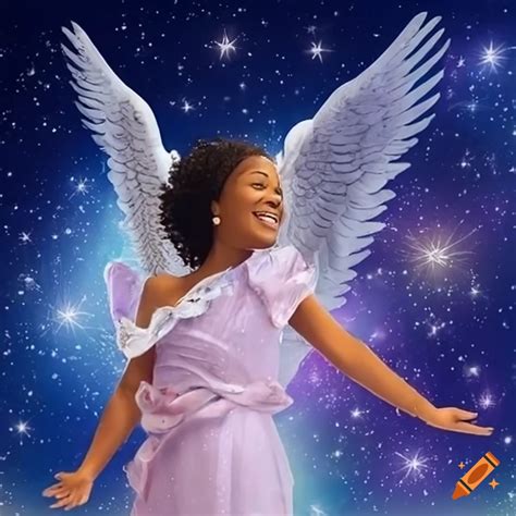 Ethereal Image Of African American Angels In The Clouds On Craiyon
