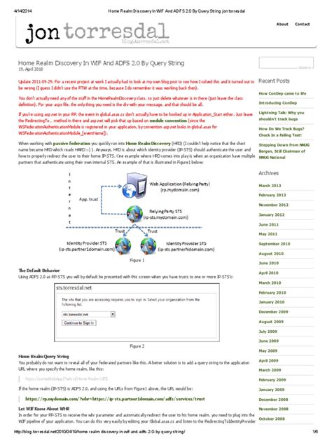 Home Realm Discovery In Wif And Adfs 2 Pdf Cookie