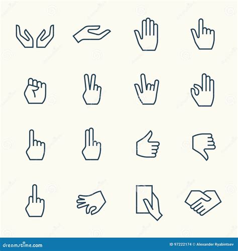 Hands Gestures Icons Stock Vector Illustration Of Community 97222174