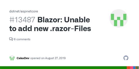 blazor unable to add new razor files · issue 13487 · dotnet