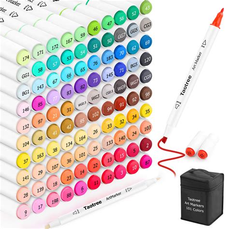 Buy Taotree 101 Colors Alcohol Based Markers Dual Tips Permanent Art Markers Highlighter Pen
