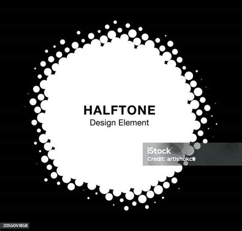 화이트 도트 패턴 원형 프레임입니다 하프 톤 도트 곡선 패턴 배경입니다 하프톤 서클 도트 텍스처를 사용한 점선 벡터 일러스트 레이 션입니다 0명에 대한 스톡 벡터 아트 및