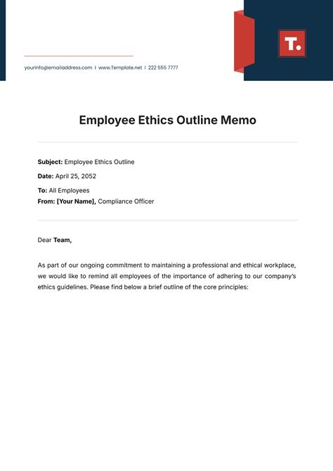Free Employee Ethics Outline Memo Template To Edit Online