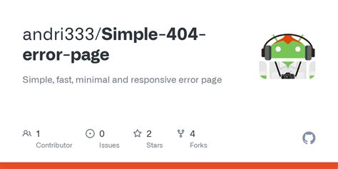 Github Andri333simple 404 Error Page Simple Fast Minimal And Responsive Error Page
