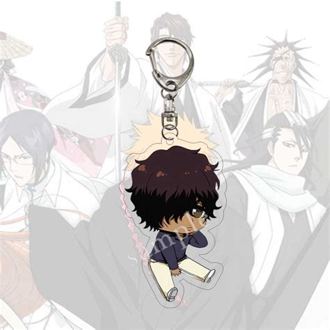 Anime Bleach Acrylic Keychain Fashion Kurosaki Ichigo Ishida Uryuu Kuchiki Rukia Cartoon Figures